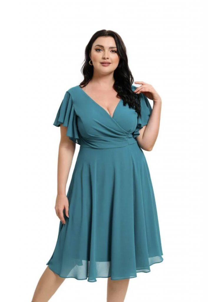 Vestido Curvy Midi Basic elegante para eventos
